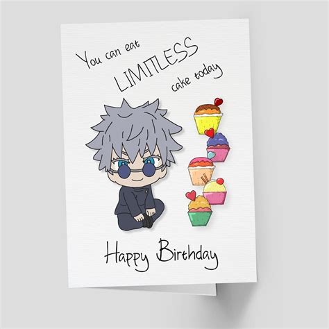 Anime Card Anime Birthday Card Jujutsu Kaisen Gojo Satoru Etsy