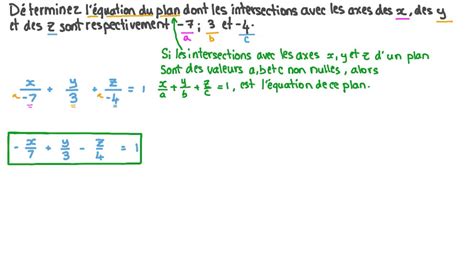 Vidéo question Déterminer léquation dun plan Nagwa