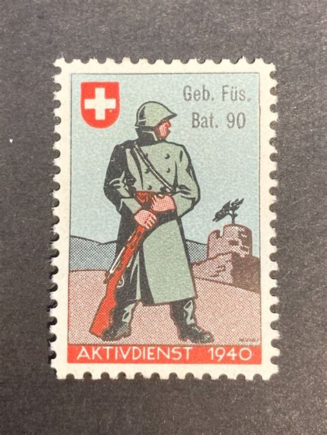 Schweiz 1940 Soldatenmarke Geb Füs Bat 90 postfrisch Kaufen auf Ricardo