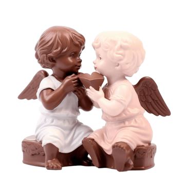 Ángeles De Cupido Del Día De San Valentín Comiendo Chocolate PNG