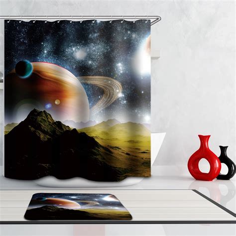Starry Sky Colorful Cloth 3D Printed Shower Curtain Metal Pigeon
