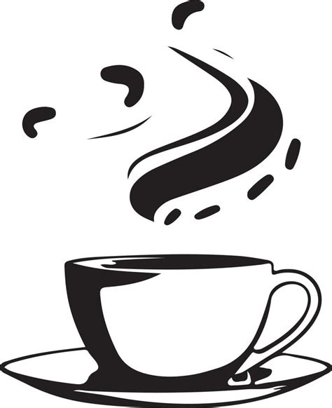 Minimalist Black And White Cup Of Tea Or Coffee With Steam 20621977