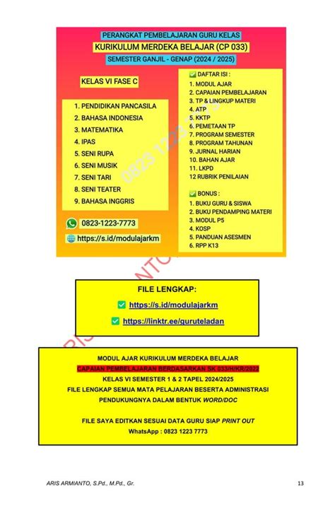 Modul Ajar Seni Tari Kelas Kurikulum Merdeka Pdf