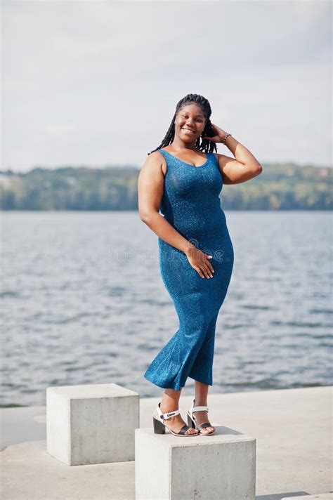 African American Dark Skinned Plus Size Model Stock Photo Image Of