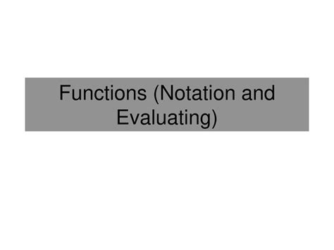 functions notation and evaluating ppt download