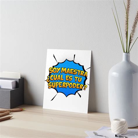 Soy Maestra Cual Es Tu Superpoder Spanish Teacher Gift Art Board