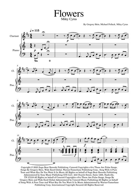 Flowers Arr Golden Skull Editions By Miley Cyrus Sheet Music For