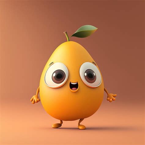 Personaje De Dibujos Animados Lindo Mango Foto Premium