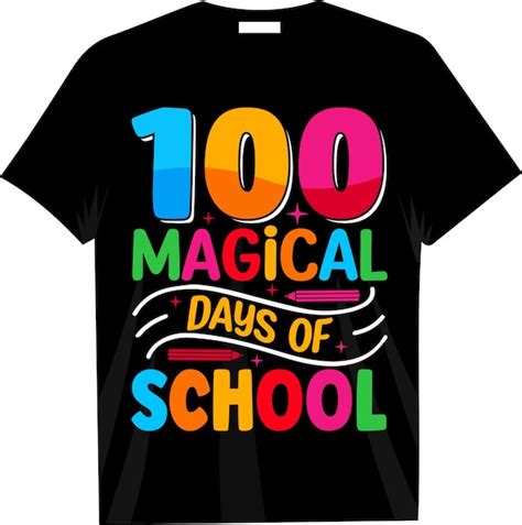 100 Tage Schule Prek Tshirt Design Premium Vektor