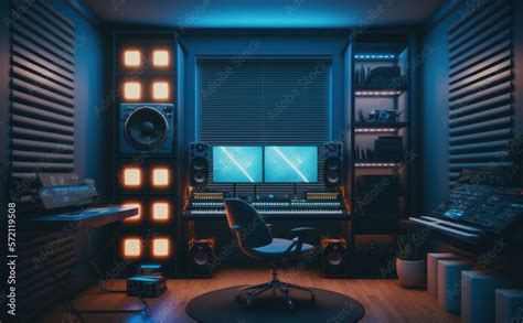 Interior of recording studio home music studio estúdio de música