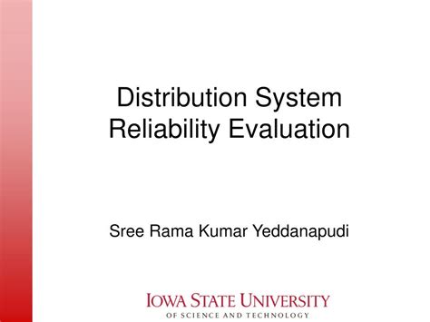ppt distribution system reliability evaluation powerpoint presentation id 219831
