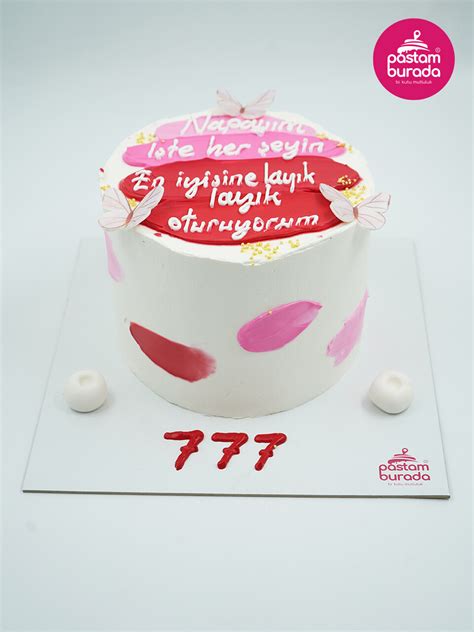 Pembe Kelebek S Slemeli Naked Cake