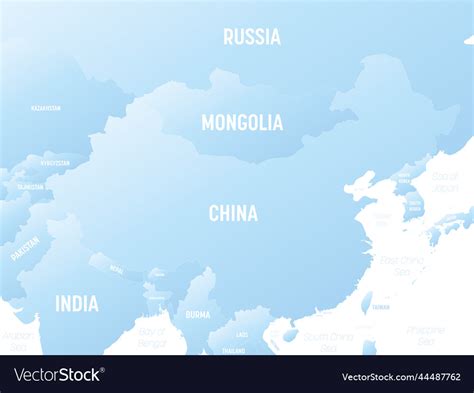 China Detailed Political Map With Lables Vector Image