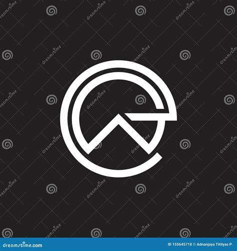 Letters Ew Simple Circle Linked Line Logo Vector Stock Vector