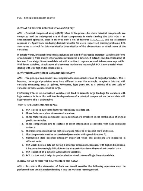 pca pdf principal component analysis eigenvalues and eigenvectors