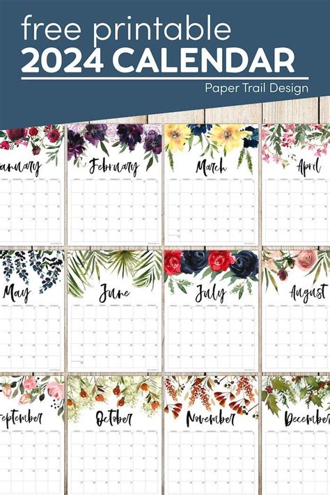 Free Printable 2022 Floral Calendar Paper Trail Design Artofit