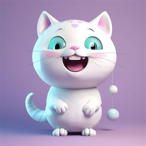 Lindo gato de dibujos animados divertidos con expresión divertida