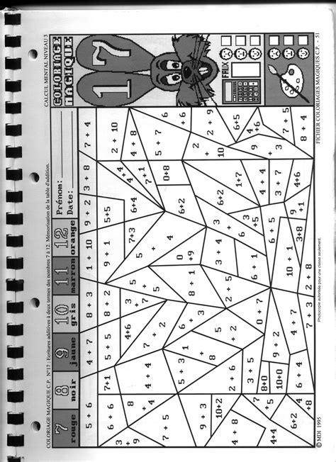 Coloriage Magique Maths Ce2 Cm1 123Dessins Source 1 Des Dessins