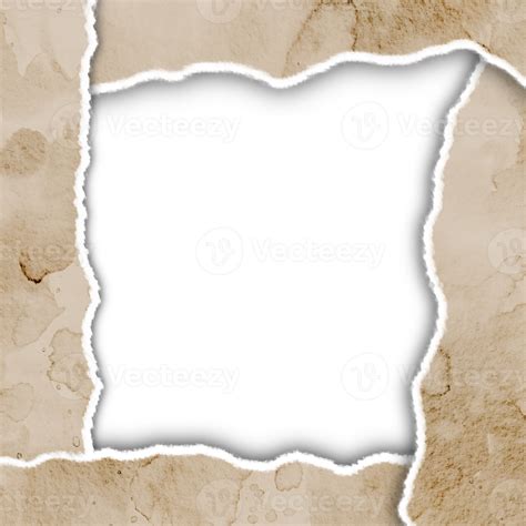 Brown Vintage Torn Paper Border Isolated On Transparent Background