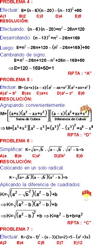 Productos Notables Ejercicios Resueltos Paso A Paso Pdf Cursos De