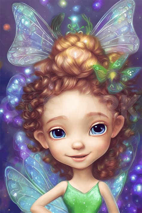 Absolutely Adorable Tinkerbell Fairy Girl In Fairy Forest Creative