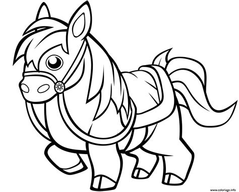 Coloriage Jolie Cheval Mignon Dessin Animaux Mignon à imprimer