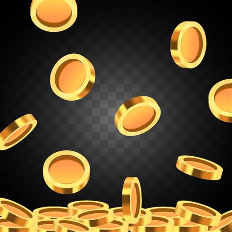 Ilustração em vetor de moedas de ouro voando Vetor Premium