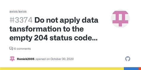 Do Not Apply Data Tansformation To The Empty 204 Status Code Responses · Issue 3374 · Axios