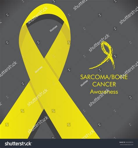Sarcoma Bone Cancer Awareness Yellow Ribbon Color Stock Vector