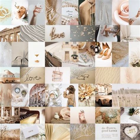 Beige Boujee Collage Kit Aesthetic 1 Beige Photo Wall Etsy Photo