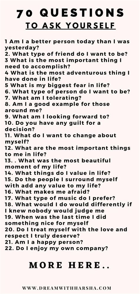 70 Questions About Yourself You Must Ask Yourself For PERSONAL GROWTH