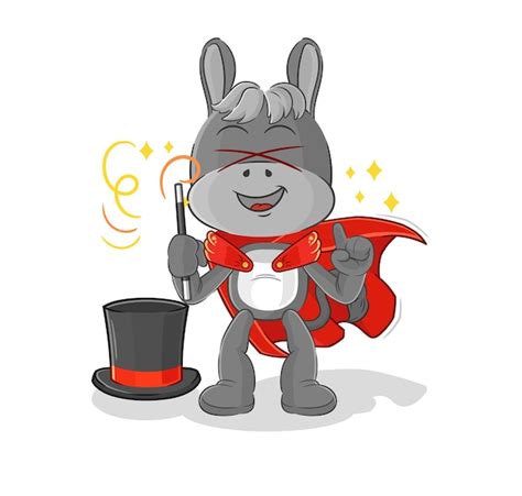 Burro mago ilustración vector de caracteres Vector Premium