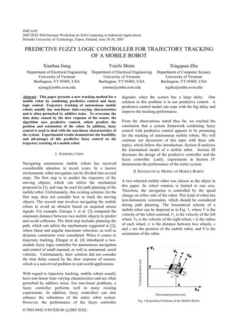 pdf predictive fuzzy logic controller for trajectory tracking of a mobile robot