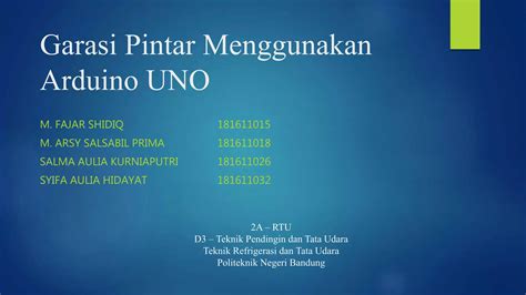 garasi pintar menggunakan arduino uno ppt