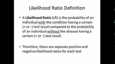 likelihood ratios youtube