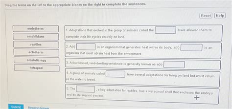 Solved Drag The Terms On The Left To The Appropriate Blanks On The