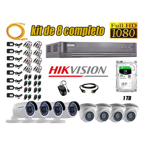 Ripley HIKVISION CÁMARAS DE SEGURIDAD KIT 8 FULL HD 1080P DISCO