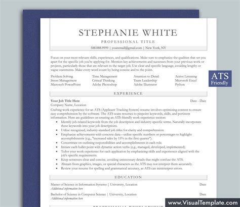 ATS Friendly Resume Template For MS Word Modern CV Template