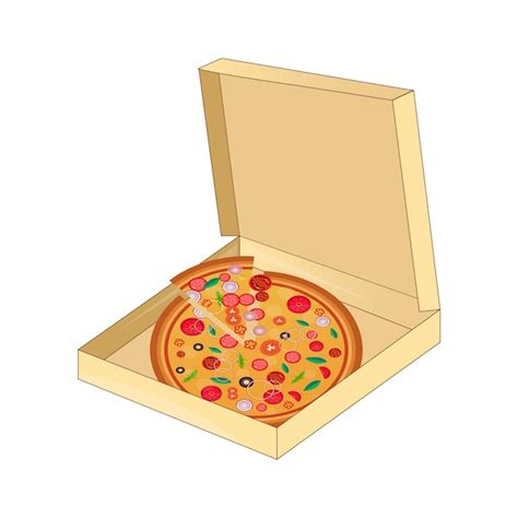 Ilustraci N De Caja De Pizza Aislada Sobre Fondo Blanco Vector Premium