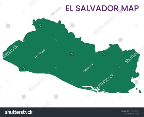 High Detailed Map El Salvador Outline Stock Vector Royalty Free