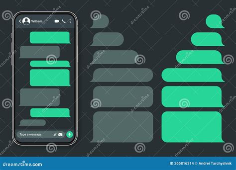 Realistic Smartphone With Messaging App Blank Sms Text Frame Stock