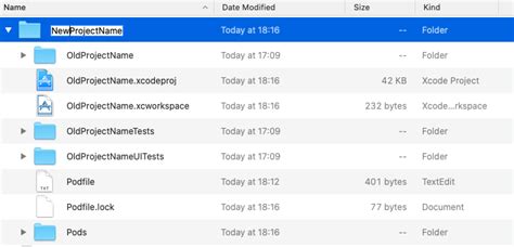 how to rename an xcode project