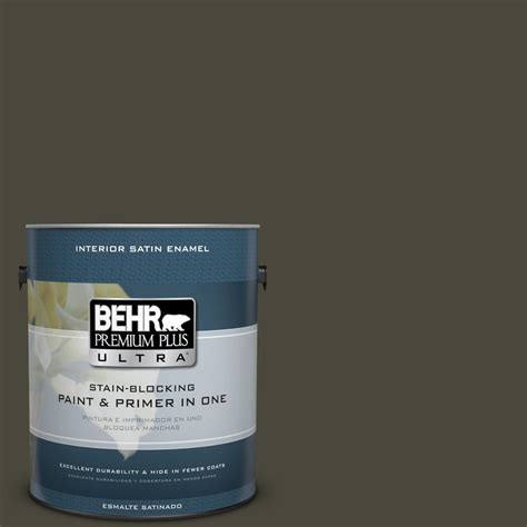 BEHR Premium Plus Ultra 1 Gal PPU24 01 Black Mocha Satin Enamel