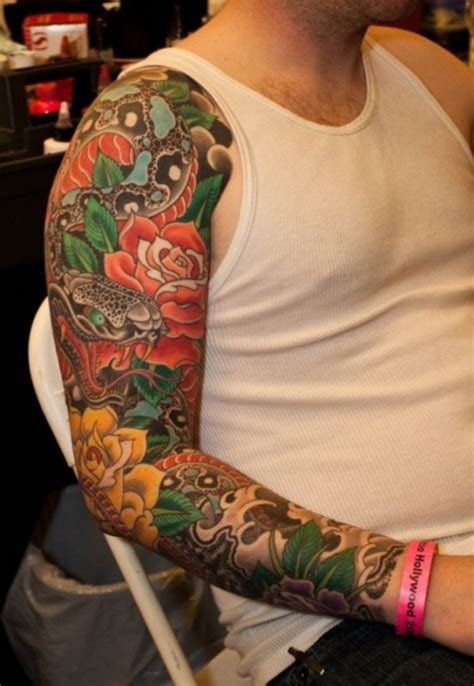Traditional Japanese Sleeve Tattoo Designs For Men Dragon