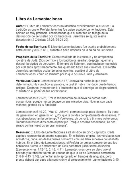 Qui N Escribi Lamentaciones Jerem As Y Su Dolor Iglesia Del Pilar
