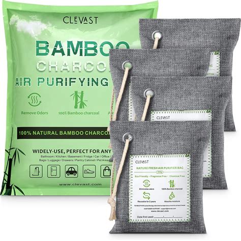 CLEVAST Bamboo Charcoal Air Purifying Bags 200g 4 Removes Odors And