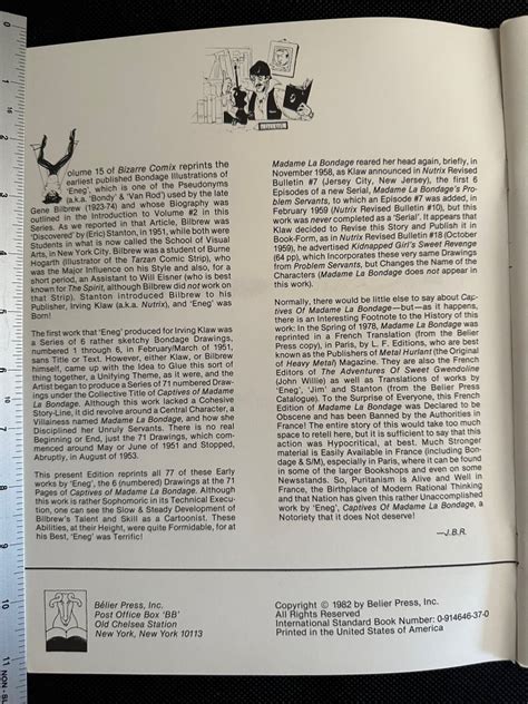 Bizarre Comix Vol 15 Gene Bilbrew BrazenBooks