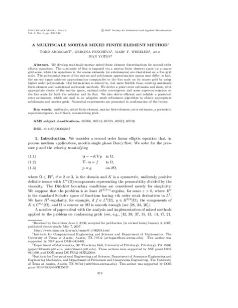 pdf a multiscale mortar mixed finite element method gergina pencheva