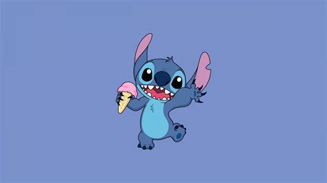Stitch Wallpaper K Disney Cartoon Blue Background