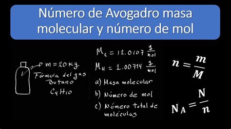 Número de Avogadro masa molecular y número de mol YouTube